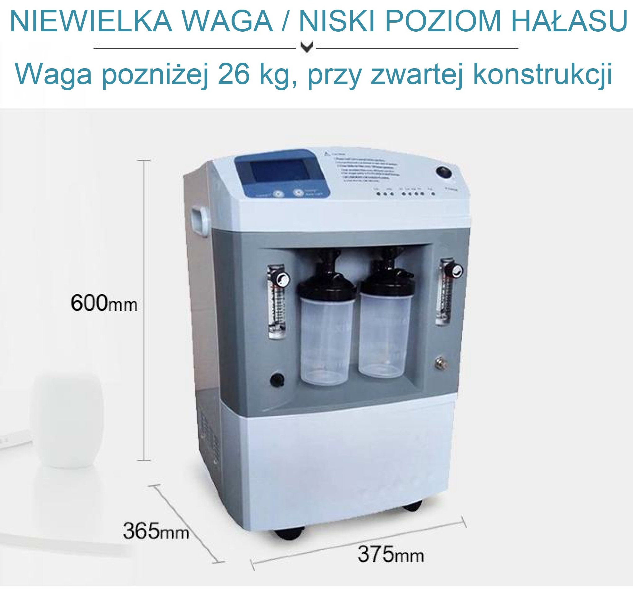 Medyczny koncentrator tlenu 10L pojedyńczy lub podwójny przepływ